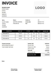 Content & Copy-Writing Invoice Template (Excel, Word, PDF)