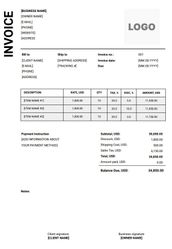 Web Design & Development Invoice Templates (Excel, Word, PDF)