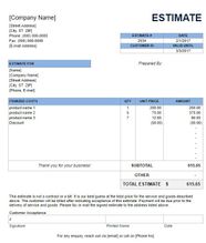 Free Estimate Templates (Word, Excel, PDF) | Estimate Format