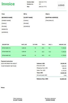 FREE Service Invoice Templates (Word, Excel, PDF)