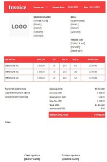 FREE Towing Invoice Templates (Word, Excel, PDF)