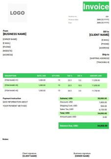 Content & Copy-Writing Invoice Template (Excel, Word, PDF)