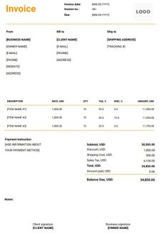 FREE Interior Design Invoice Templates (Word, Excel, PDF)