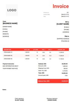 FREE Interior Design Invoice Templates (Word, Excel, PDF)