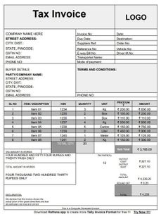 FREE Tally Bill Format (Word, Excel and PDF)