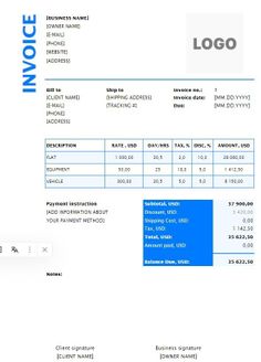 FREE Rental Invoice Templates (Word, Excel, PDF)