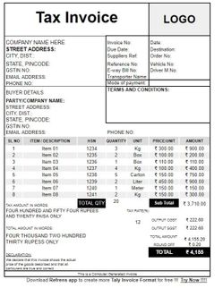 FREE Tally Bill Format (Word, Excel and PDF)