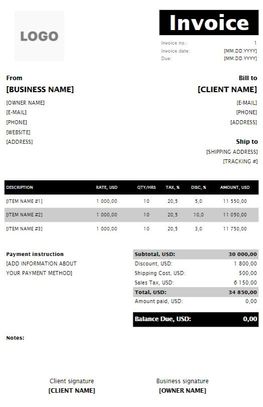 FREE Social Media Invoice Templates (Word, Excel, PDF)