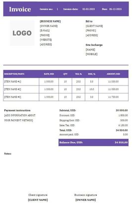 FREE Roofing Invoice Templates (Word, Excel, PDF)