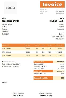 Free Graphic Design Invoice Templates (Word, Excel, PDF)
