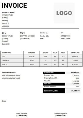 FREE Rental Invoice Templates (Word, Excel, PDF)