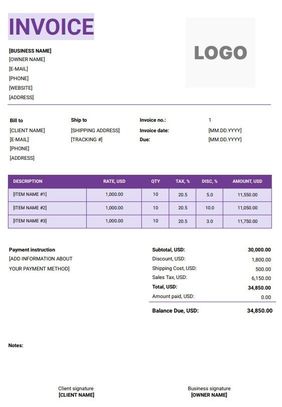 FREE Service Invoice Templates (Word, Excel, PDF)