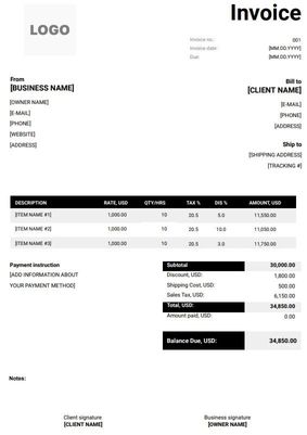 Free Digital Marketing Invoice Templates (Excel, Word, PDF)