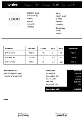 FREE Roofing Invoice Templates (Word, Excel, PDF)