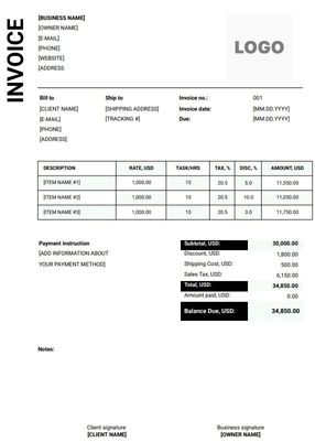 FREE Interior Design Invoice Templates (Word, Excel, PDF)