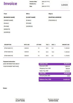 FREE Trucking Invoice Templates (Word, Excel, PDF)