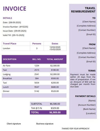 Free Travel Agency Invoice Templates (Word, Excel, PDF)