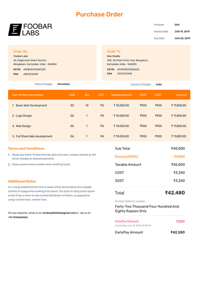 Free Purchase Order Template | Create Purchase Order Online