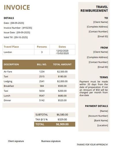 Free Travel Agency Invoice Templates (Word, Excel, PDF)
