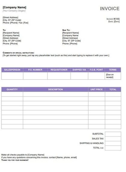 FREE Blank Invoice Templates (Word, Excel, PDF)