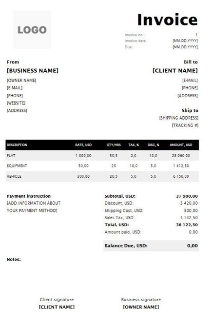 FREE Rental Invoice Templates (Word, Excel, PDF)