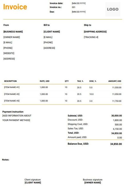 Web Design & Development Invoice Templates (Excel, Word, PDF)
