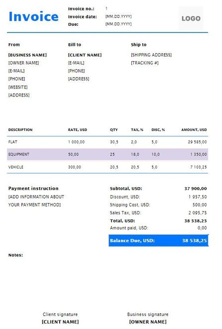 FREE Interior Design Invoice Templates (Word, Excel, PDF)