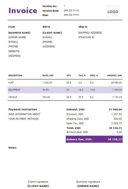 FREE Rental Invoice Templates (Word, Excel, PDF)