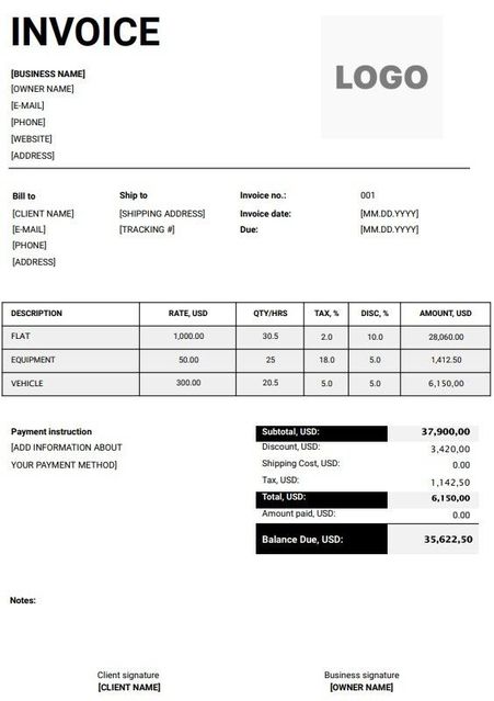 FREE Rental Invoice Templates (Word, Excel, PDF)