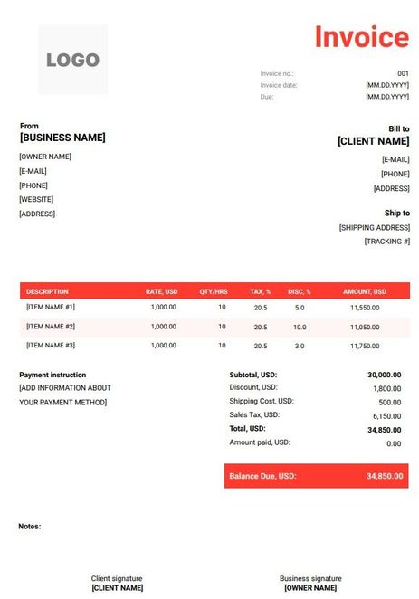 FREE Plumbing Invoice Templates (Word, Excel, PDF)