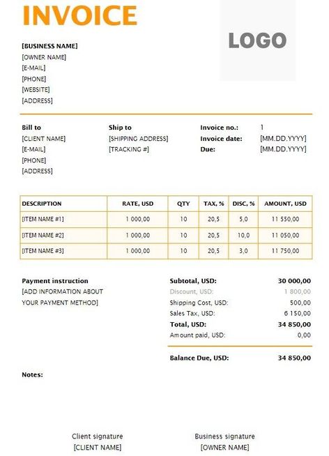 FREE Service Invoice Templates (Word, Excel, PDF)