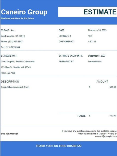 Free Estimate Templates (Word, Excel, PDF) | Estimate Format