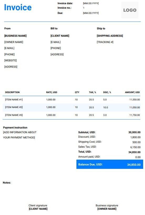 Free Medical Invoice Templates (Word, Excel, PDF)