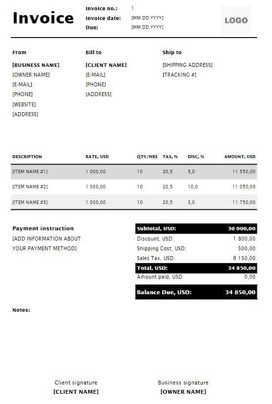 FREE Landscaping Invoice Templates (Word, Excel, PDF)