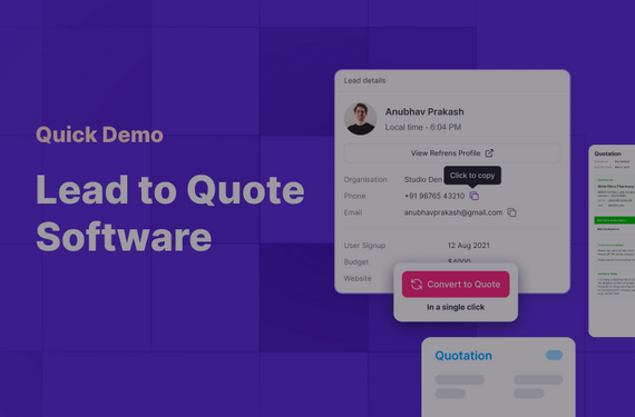 Quote Software with Lead Management System - Refrens