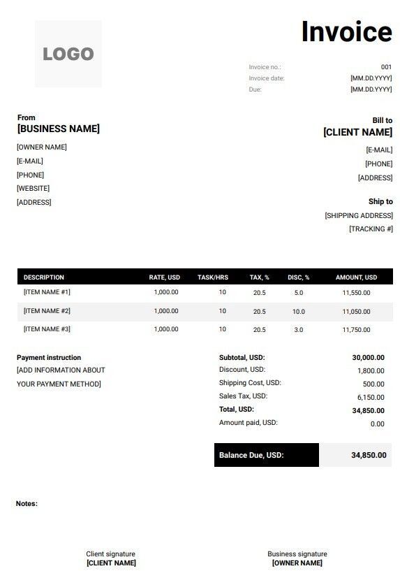FREE Law Firm Invoice Templates (Word, Excel, PDF)