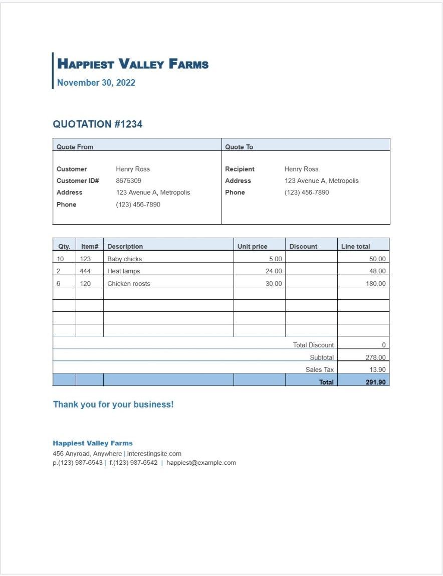 Free Quotation Templates in Word, Excel, PDF | Quote Format