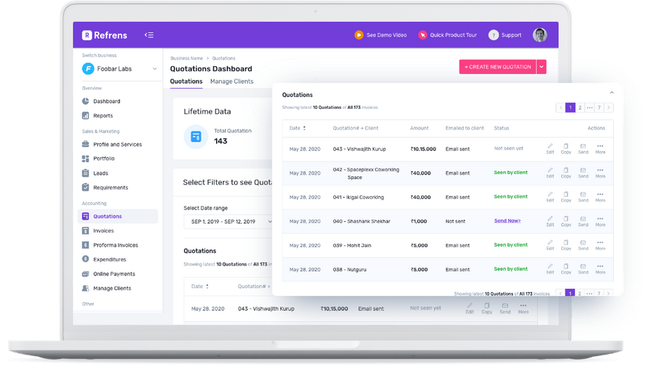 Free Quotation Software for all Businesses | Refrens